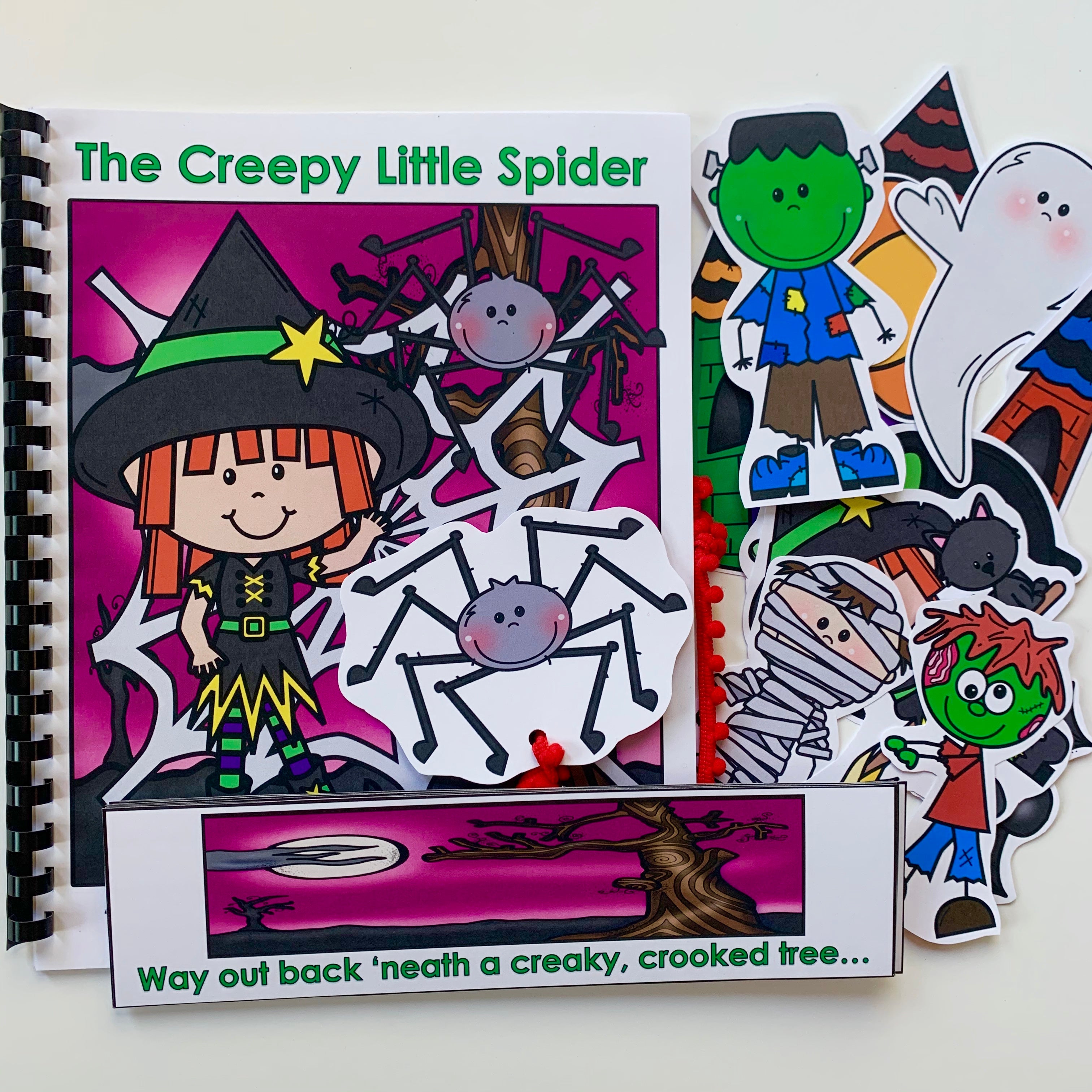 "The Creepy Little Spider" Prepositions Adapted Book – adaptedbooks